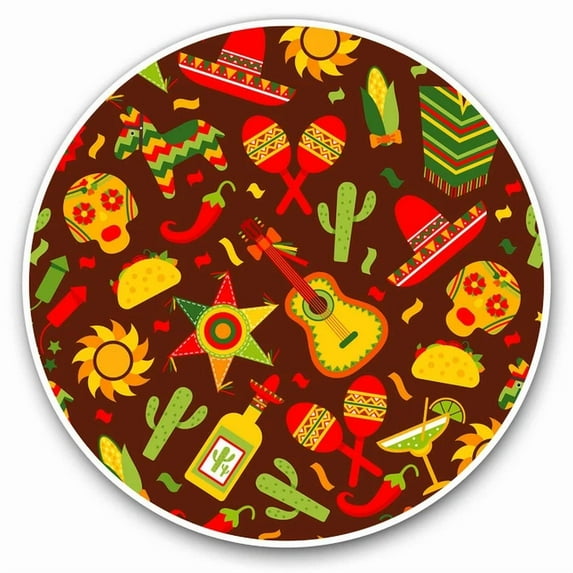 DOPASTICKER Mexi.Can Sombrero Guitar Food Mexico Cool Gift Decorative ...