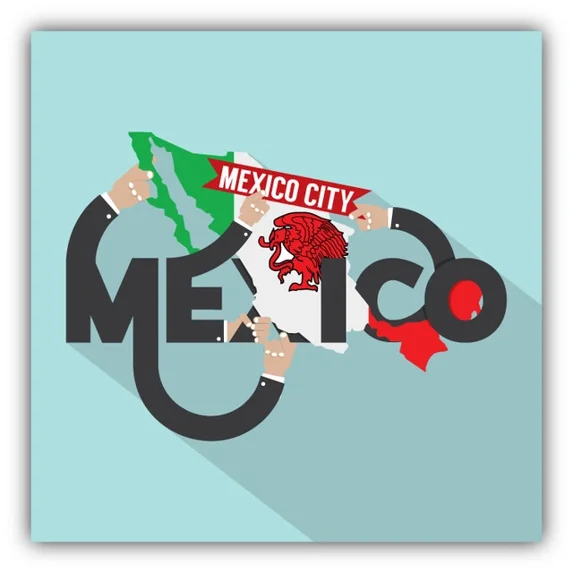 DOPASTICKER Mexico City Label Car Sticker Phone Decal Water Bottle ...