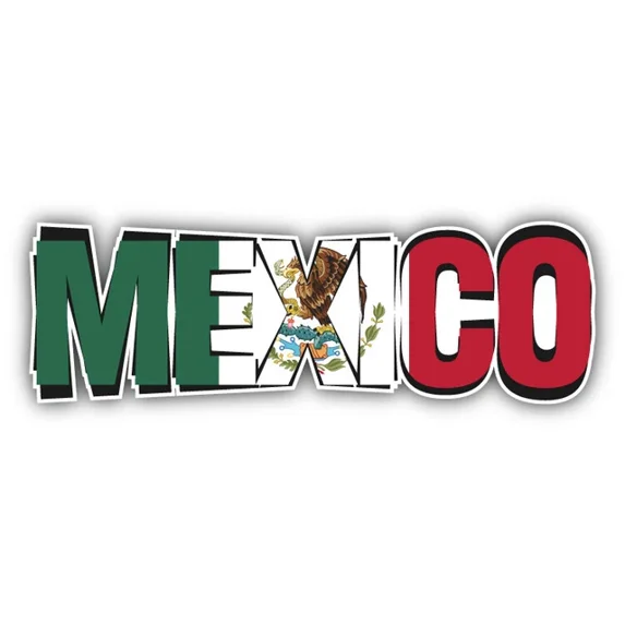 DOPASTICKER Mexico Flag Art Travel Car Sticker Phone Decal Water Bottle ...
