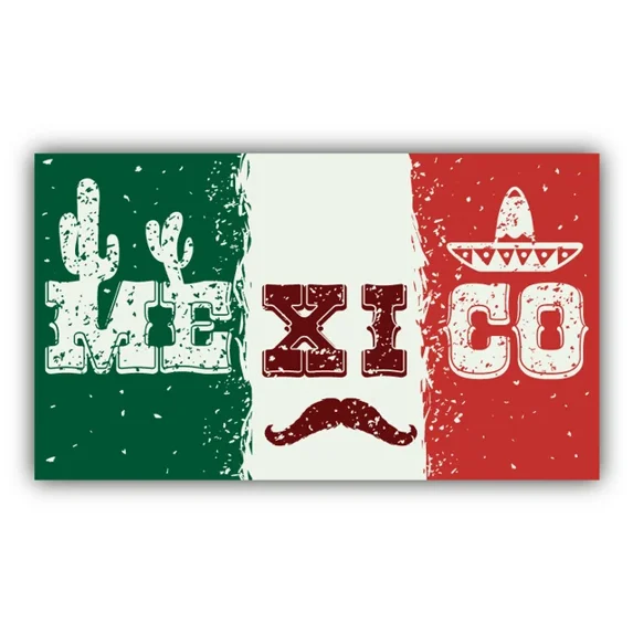 DOPASTICKER Mexico Flag Culture Label Car Sticker Phone Decal Water ...