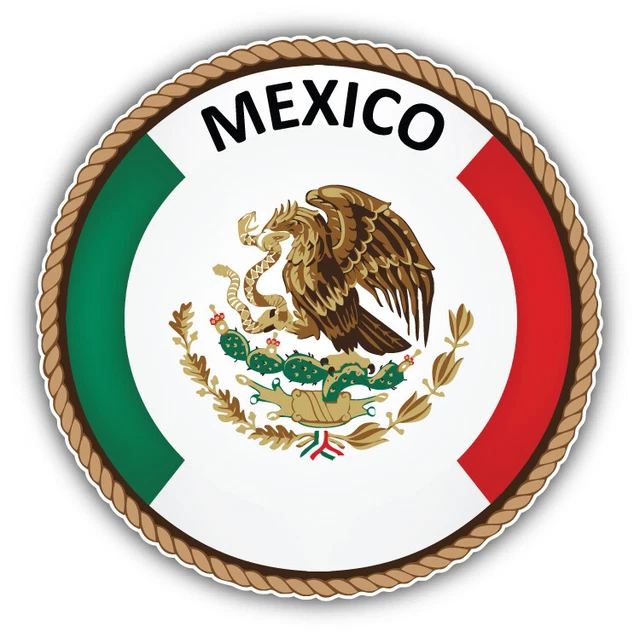 DOPASTICKER Mexico Flag Seal Label Car Sticker Phone Decal Water Bottle ...