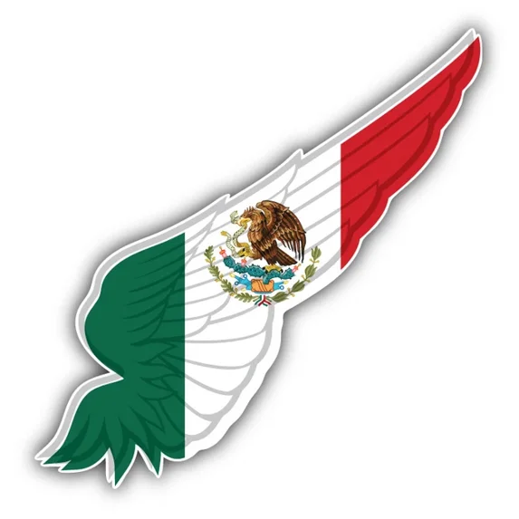 DOPASTICKER Mexico Flag Wing Sticker Decal Phone Decal Water Bottle ...