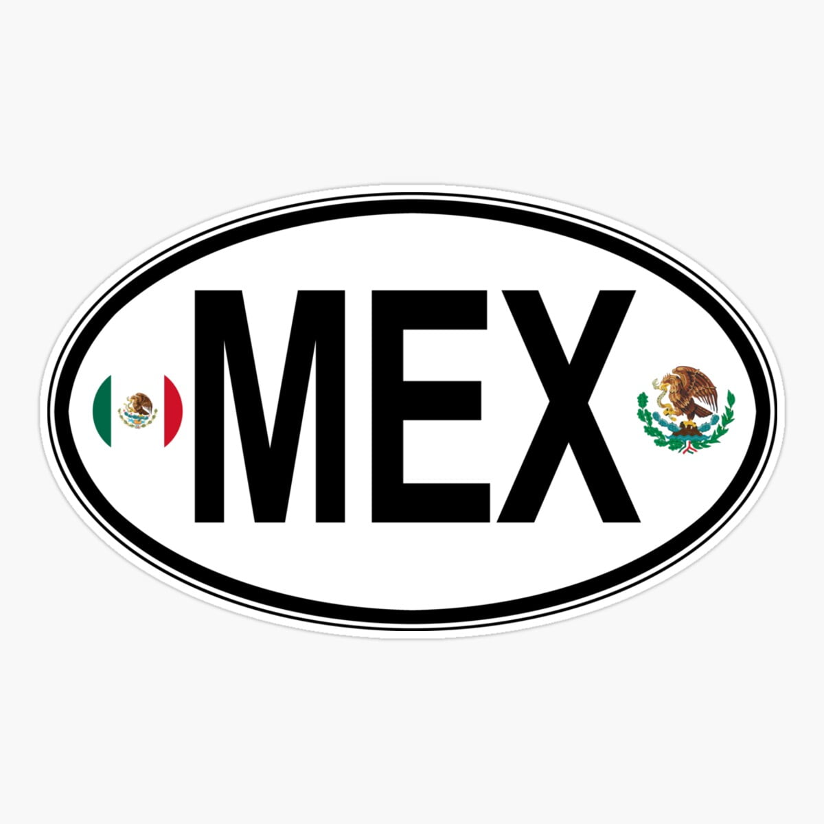 DOPASTICKER Mexico Oval Country Code Sticker, Phone Sticker Car Sticker ...