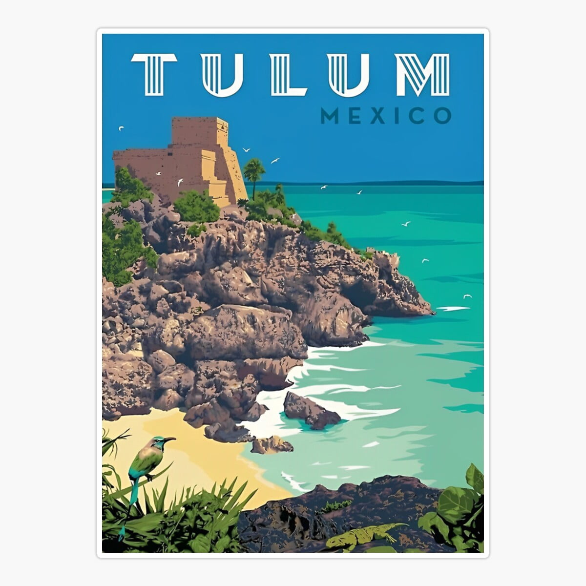 DOPASTICKER Mexico Tulum Vintage Sticker, Phone Sticker Car Stickers ...