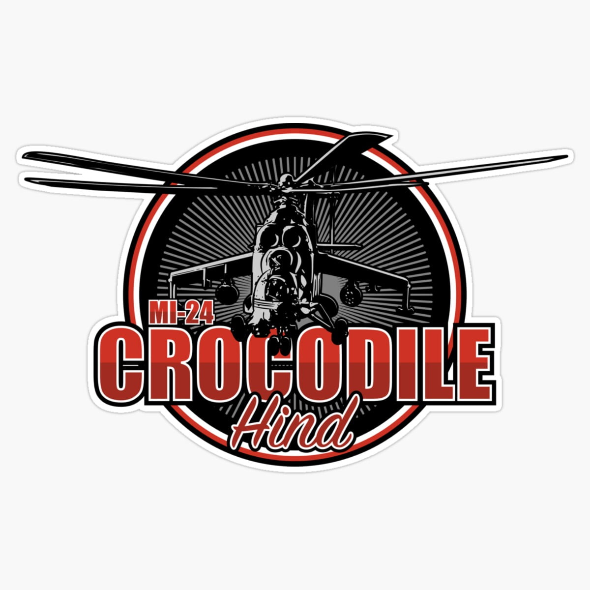 DOPASTICKER Mi-24 Hind Crocodile Sticker, Phone Sticker Water Bottle ...