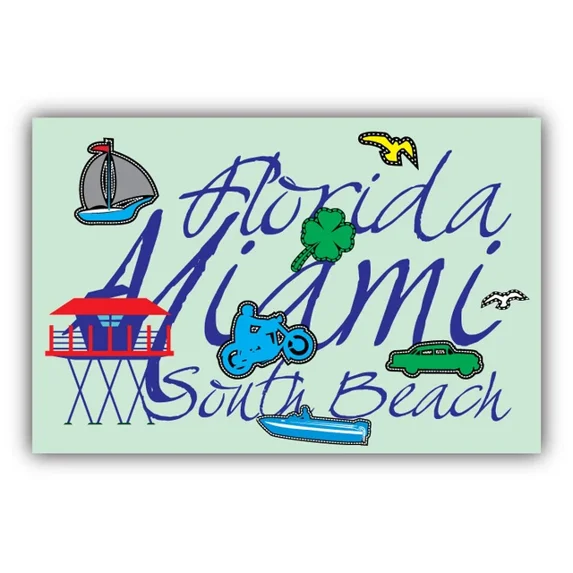 DOPASTICKER Miami South Beach Label Car Sticker Phone Decal Water ...