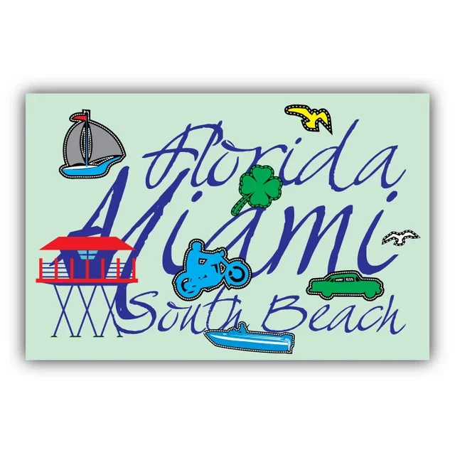 DOPASTICKER Miami South Beach Label Car Sticker Phone Decal Water ...