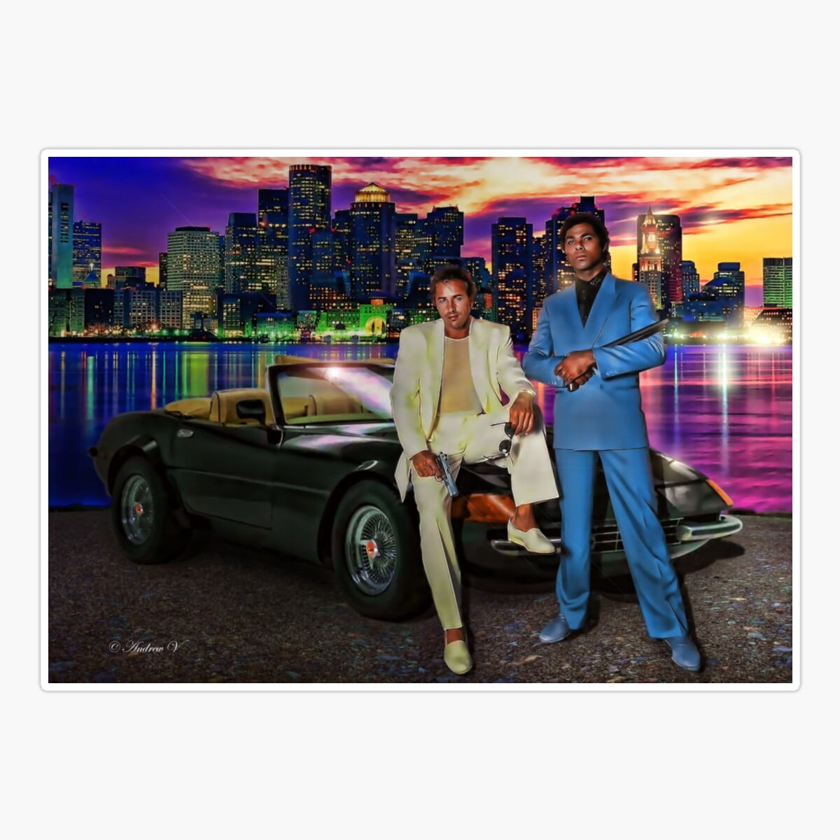 DOPASTICKER Miami Vice Sticker, Phone Sticker Car Stickers, Birthday ...