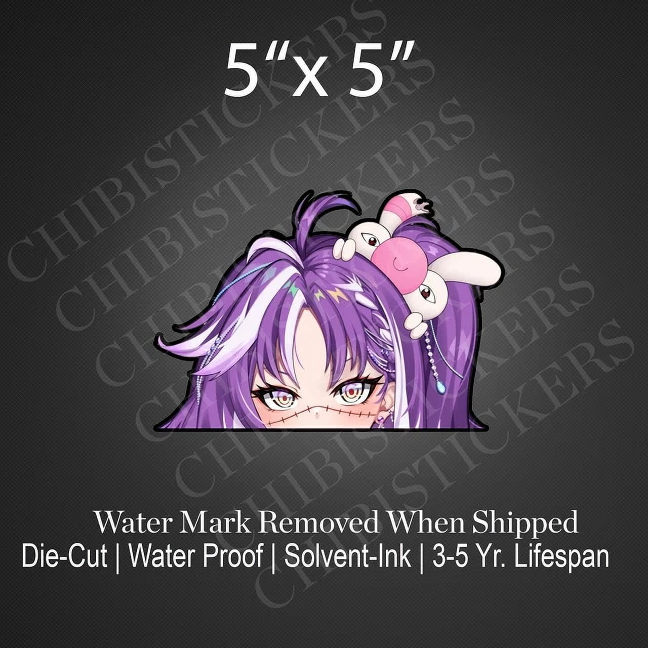 DOPASTICKER Michi Mochievee Purple Waterproof Sticker Decorative Laptop ...