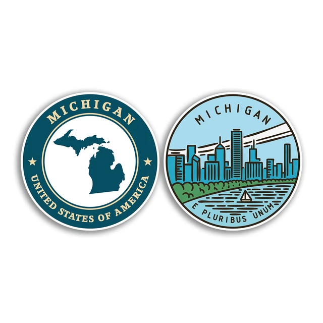 DOPASTICKER Michigan Stickers - Usa States America Travel Gift ...