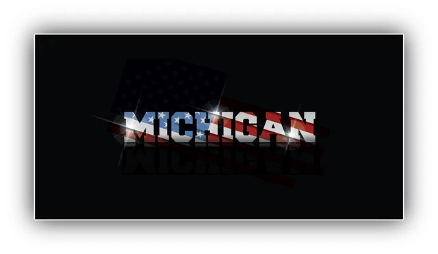 DOPASTICKER Michigan Usa Flag State Sticker Car Phone Decal Water ...