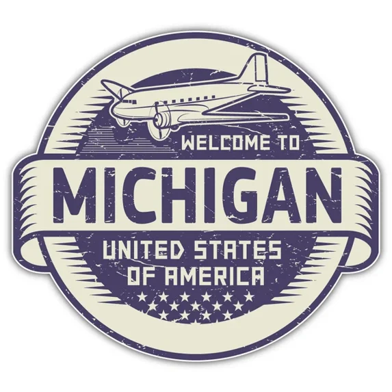 DOPASTICKER Michigan Usa State Retro Badge Car Sticker Phone Water ...