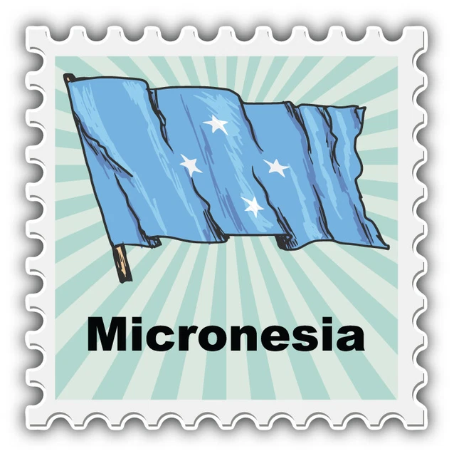 DOPASTICKER Micronesia Flag Car Sticker Phone Decal Water Bottle ...