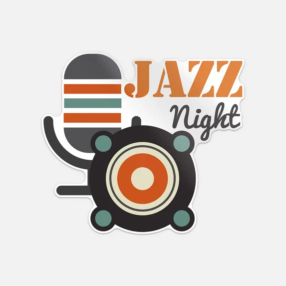 DOPASTICKER Microphone Jazz Night Music Sticker Decal Gift You ...