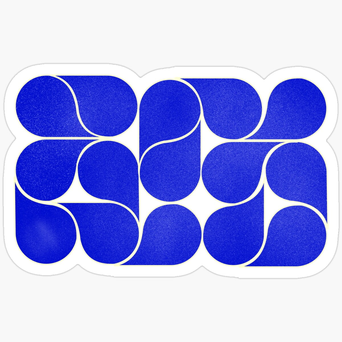 DOPASTICKER Mid-Century Blue Abstract Shapes Sticker Birthday Gifts ...