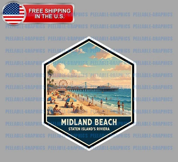 DOPASTICKER Midland Beach York Souvenir Luggage Sticker Phone Sticker ...