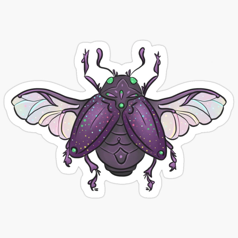 DOPASTICKER Midnight Magic Scarab Sticker Phone Decal Water Bottle ...