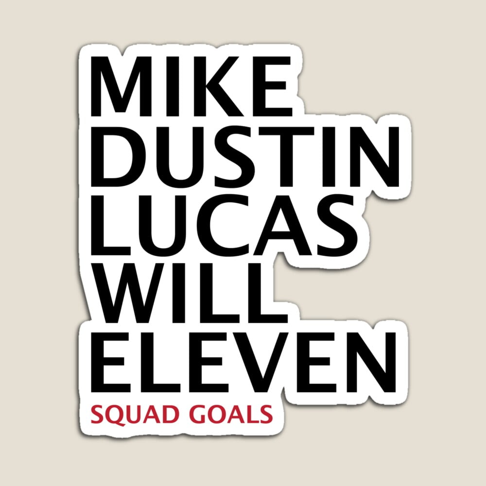 DOPASTICKER Mike Dustin Lucas Will Eleven - Squad Goals Sticker ...