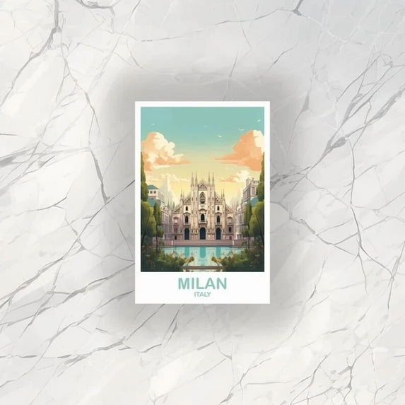 DOPASTICKER Milan Italy Travel Sticker City Art Poster For Italian ...