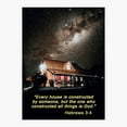 DOPASTICKER Milky Way Over House, Bible Verses, Hebrews 3:4 Sticker ...