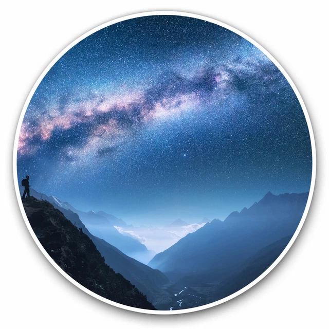 DOPASTICKER Milky Way Space Mountains Cool Gift Decorative Laptop ...