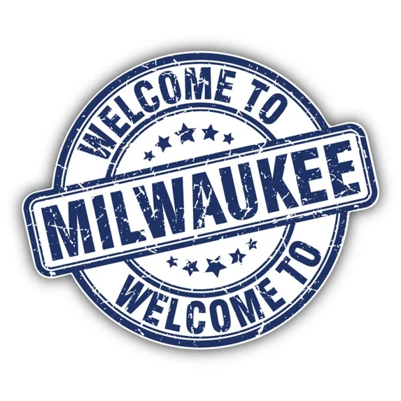 DOPASTICKER Milwaukee Welcome Travel Stamp Sticker Decal Phone Decal ...