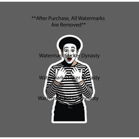DOPASTICKER Mime Sticker Clown Entertainment Sticker Phone Sticker ...