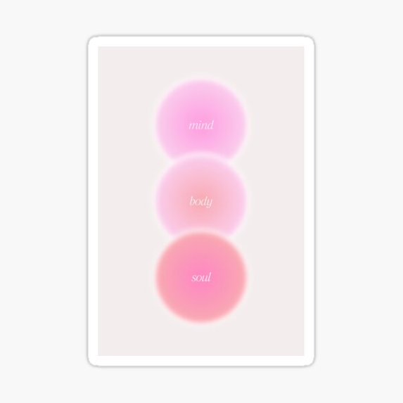 DOPASTICKER Mind Body Soul Pink Aura Sticker Gift You - Decorative ...