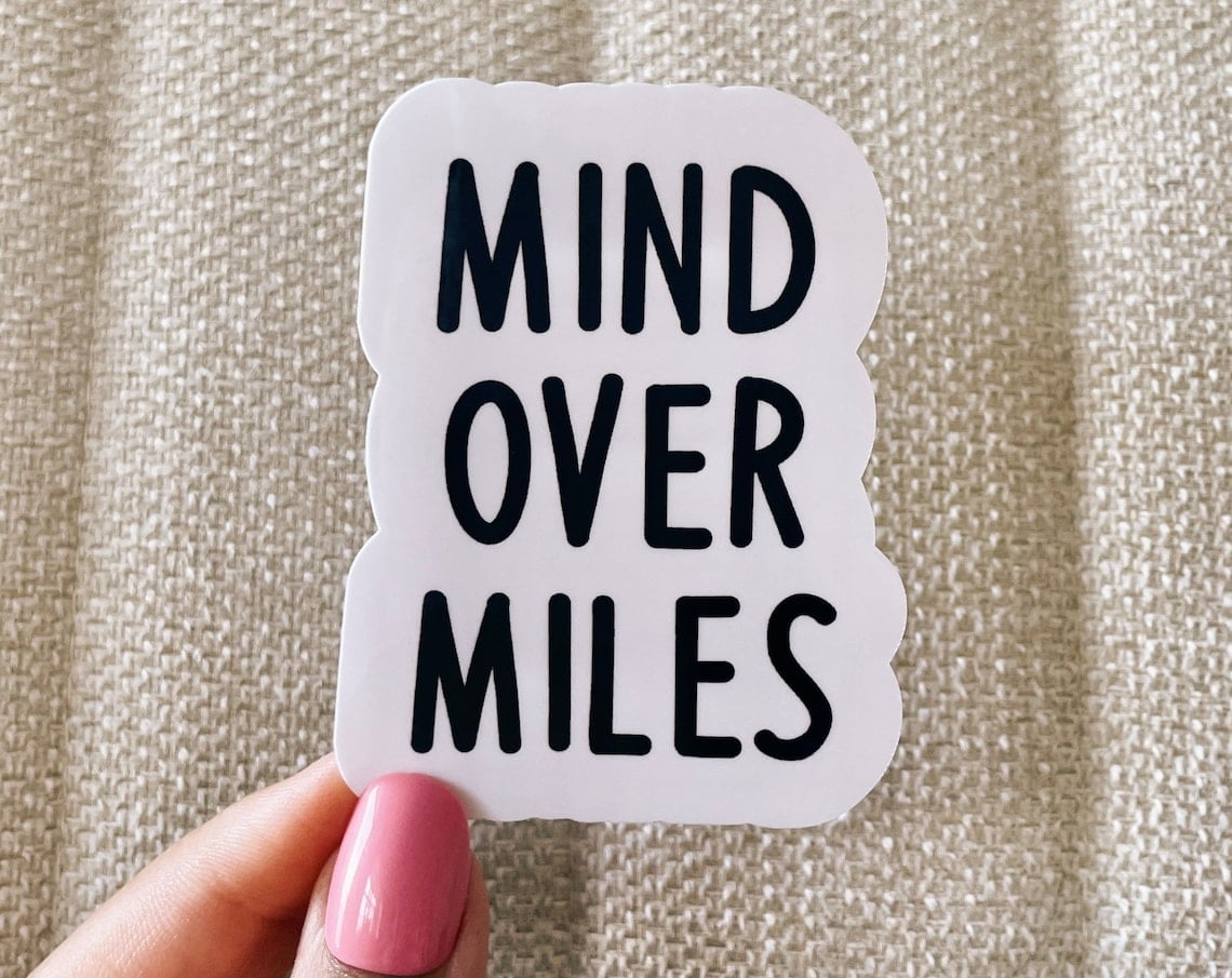 DOPASTICKER Mind Over Miles Sticker, Running Sticker, Gift Runners ...
