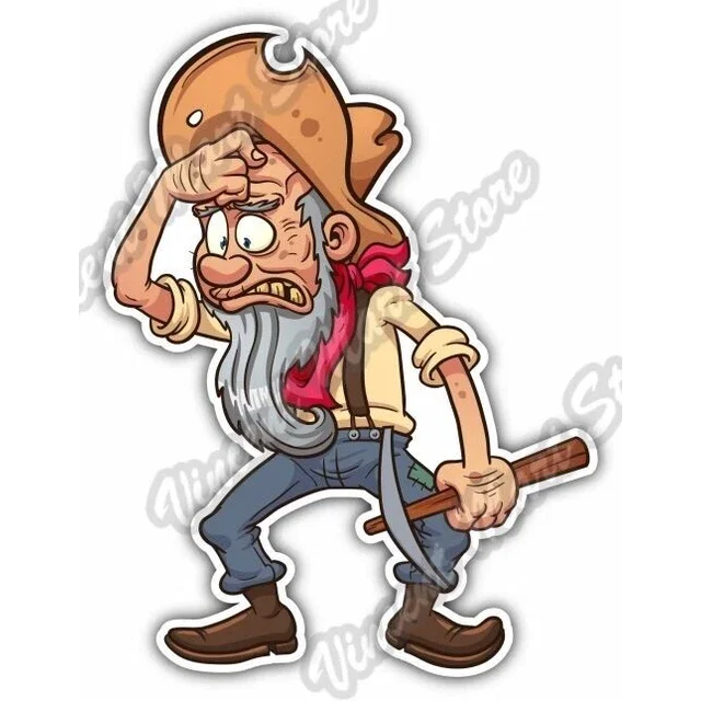 DOPASTICKER Miner Mining Ore Coal Cartoon Gift Car Sticker Decal Phone ...