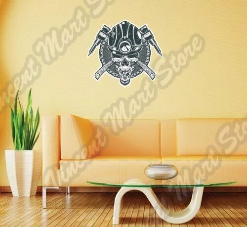DOPASTICKER Miner Skull Coal Axe Crossbones Gold Wall Sticker Interior ...