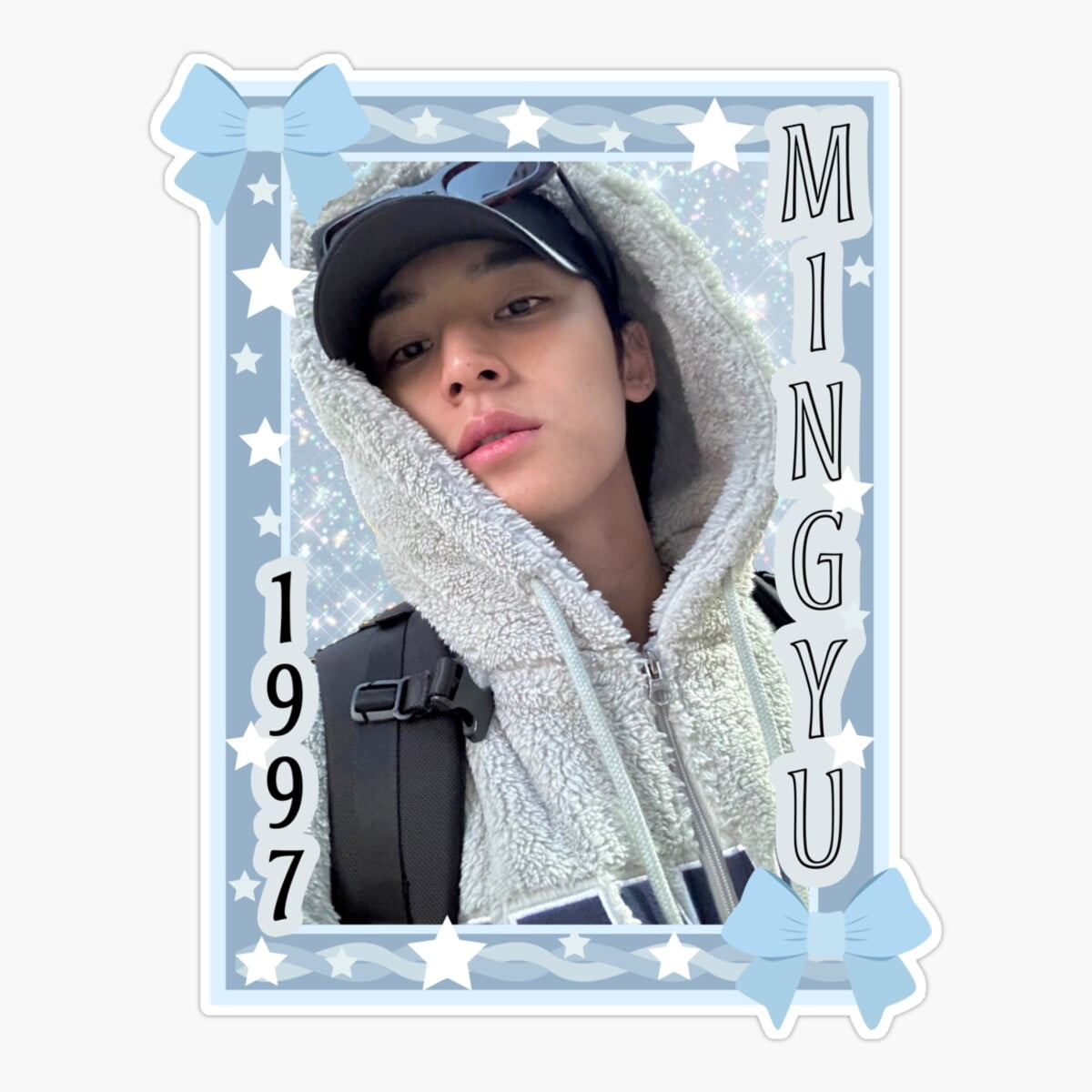 DOPASTICKER Mingyu Svt Toploader Bows Ribbons Stars Sticker, Phone ...