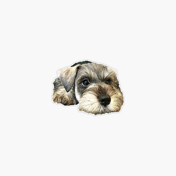 DOPASTICKER Mini Schnauzer Cute Puppy Dog Sticker, Phone Sticker Car ...