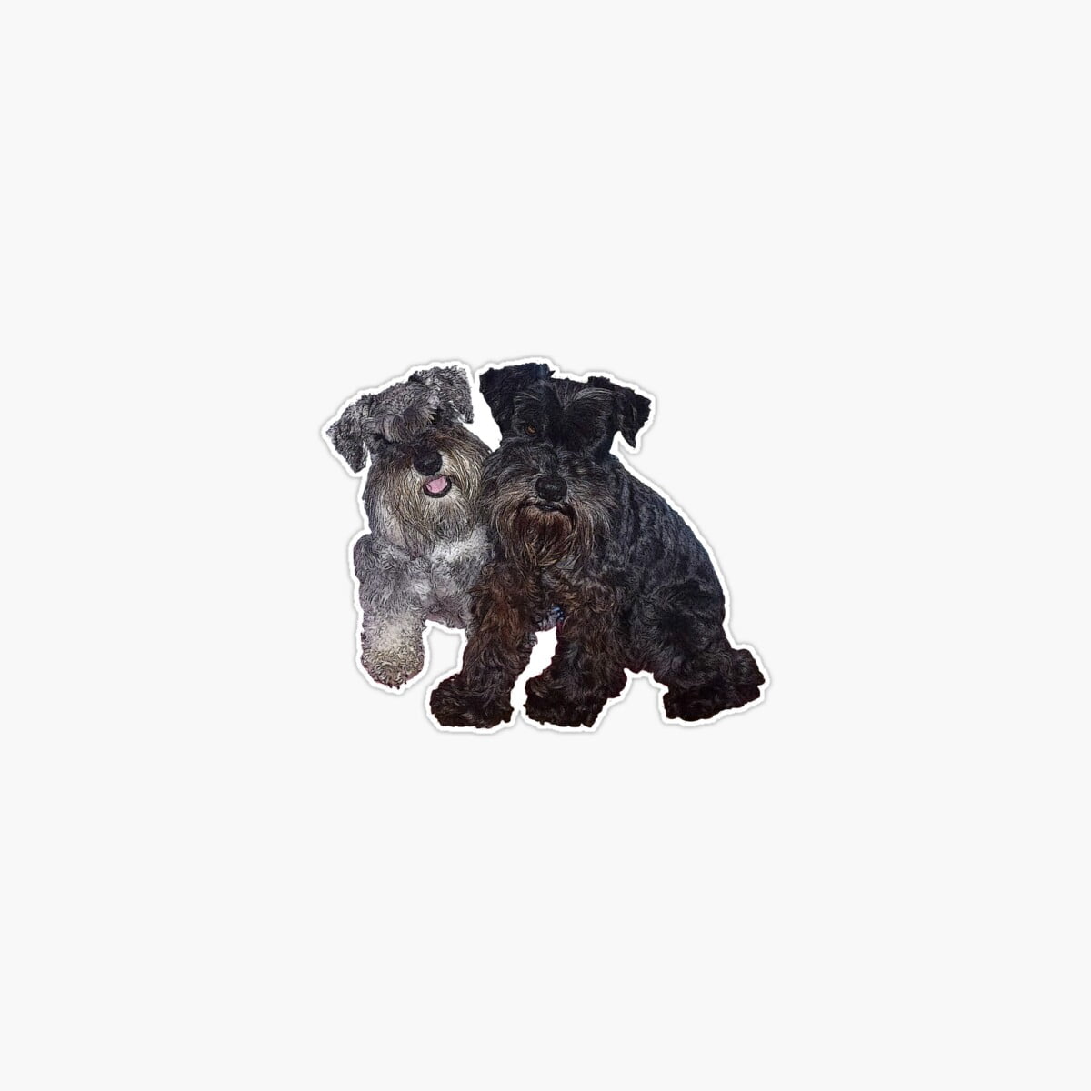 DOPASTICKER Miniature Schnauzer Buddies Sticker, Phone Sticker Car ...