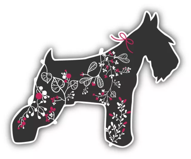 DOPASTICKER Miniature Schnauzer Floral Sticker Decal Phone Decal Water ...