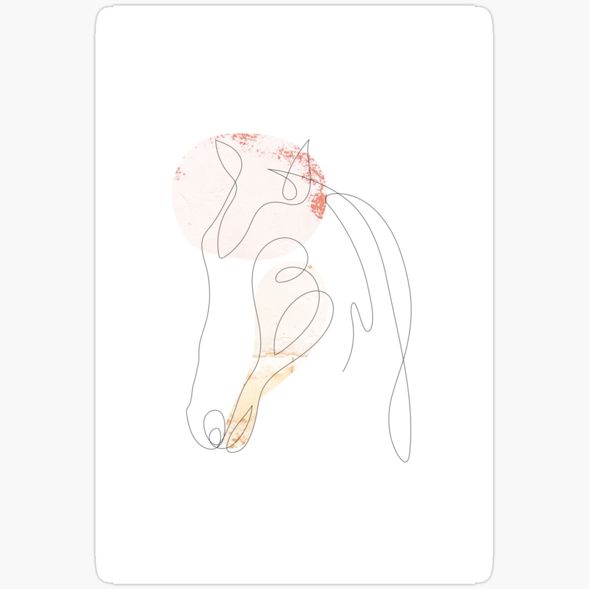 DOPASTICKER Minimal Horse Line Drawing Sticker Waterproof Sticker For ...