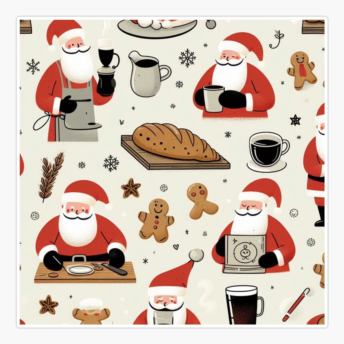 DOPASTICKER Minimalist Jolly Man Coffee Sticker, Phone Sticker Car ...