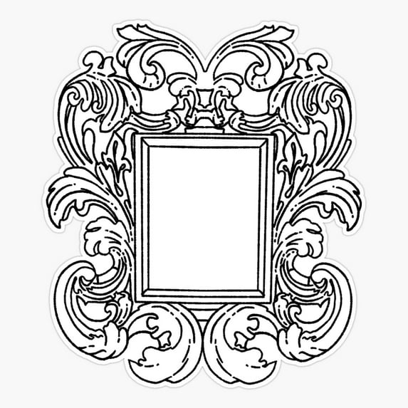 DOPASTICKER Minimalist Victorian Frame Illustration Sticker, Phone ...