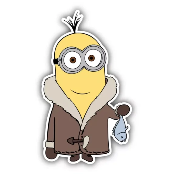 DOPASTICKER Minions Cartoon Fish Sticker Decal Phone Decal Water Bottle ...