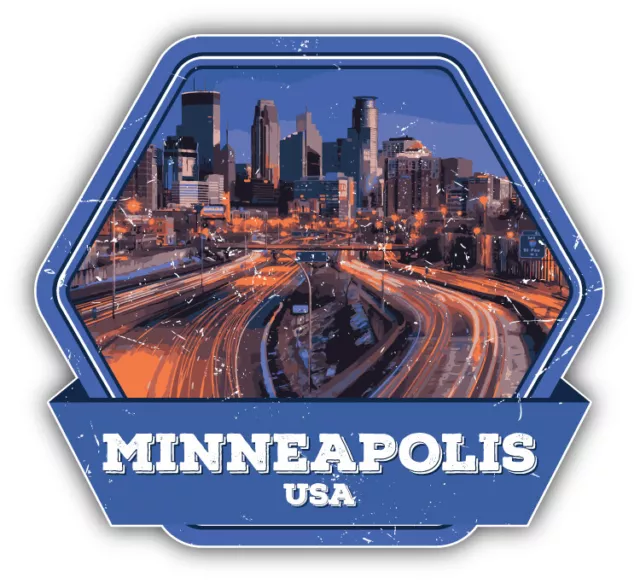 DOPASTICKER Minneapolis City Usa Grunge Vintage Travel Label Car ...