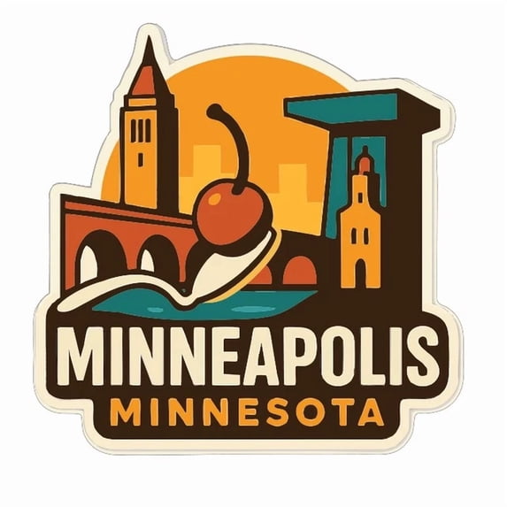 DOPASTICKER Minneapolis Minnesota Sticker Decal City Skyline Landmark ...