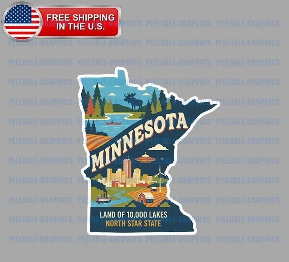 DOPASTICKER Minnesota State Sticker Souvenir Travel Sticker Phone ...