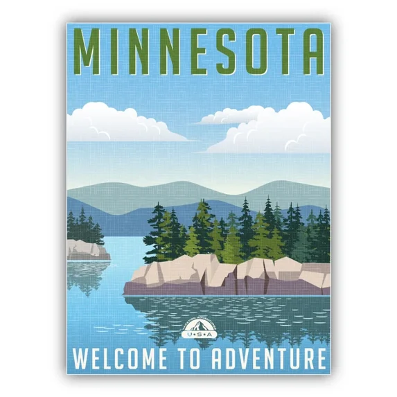 DOPASTICKER Minnesota Usa State Adventure Sticker Phone Decal Water ...