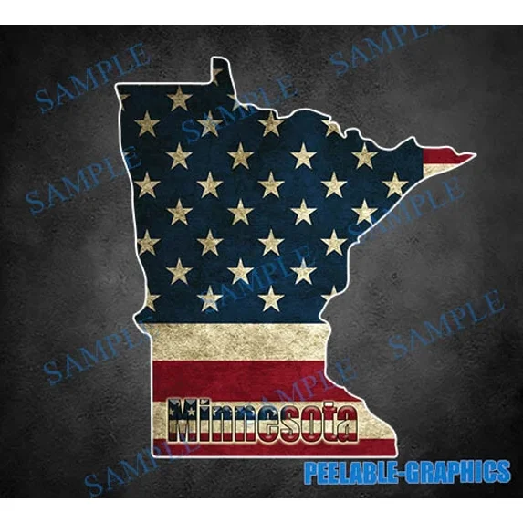 DOPASTICKER Minnesota Usa State Flag Sticker Phone Sticker, Latop ...