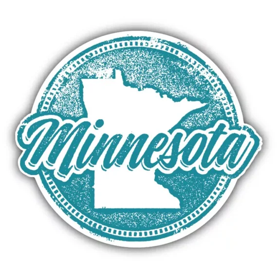 DOPASTICKER Minnesota Usa State Grunge Car Sticker Phone Decal Water ...