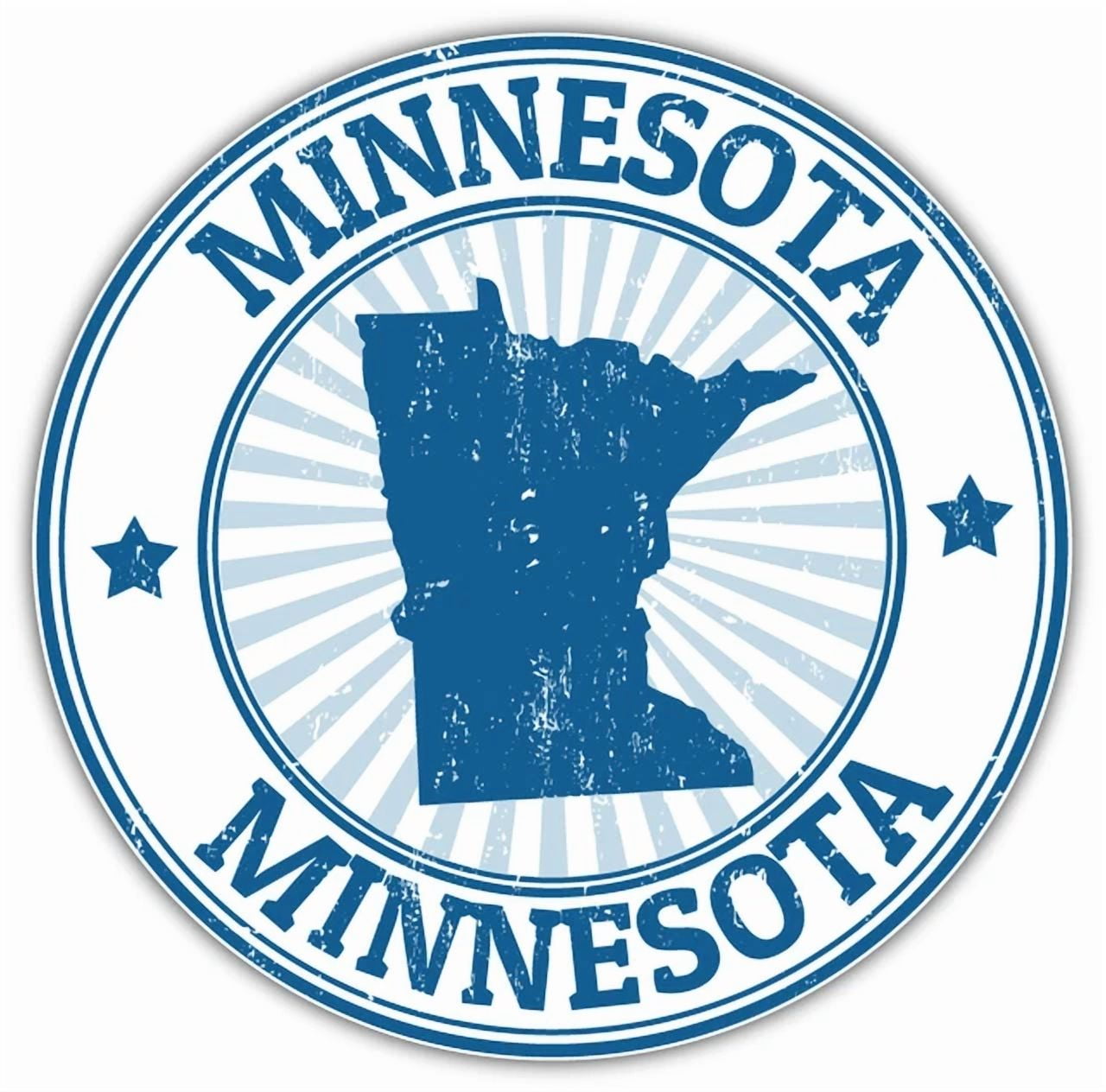 DOPASTICKER Minnesota Usa State Map Grunge Emblem Car Sticker Phone ...