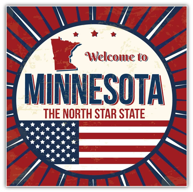 DOPASTICKER Minnesota Usa State Vintage Welcome Emblem Car Sticker ...