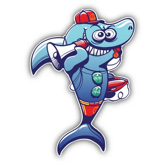 DOPASTICKER Mischievous Shark Sticker Decal Phone Decal Water Bottle ...