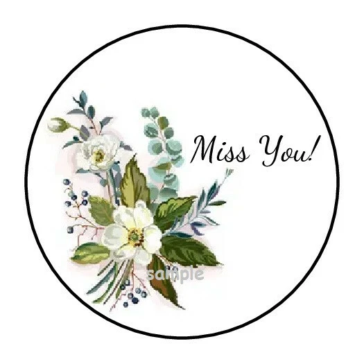 DOPASTICKER Miss You Floral Stickers Greenery Foliage Phone Decal Water ...