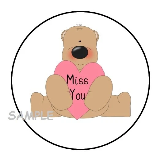 DOPASTICKER Miss You Teddy Bear Stickers Phone Decal Water Bottle ...